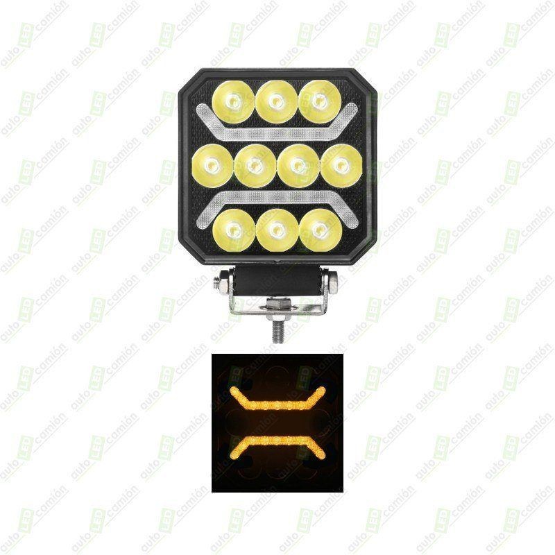 → Faro de Trabajo LED Cuadrado + Posición Ámbar