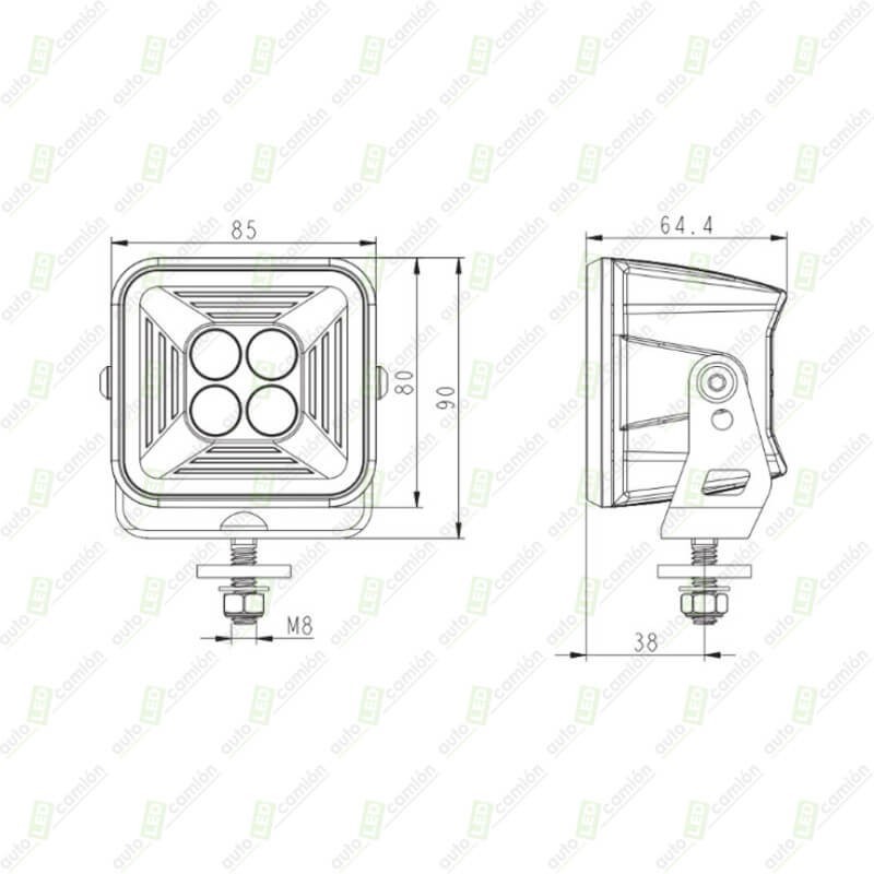 → Faro de Trabajo LED Strands Dark Knight Fortex Ámbar